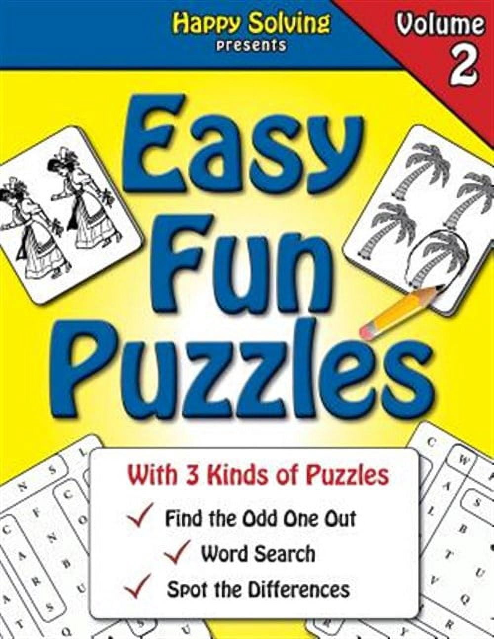 Easy Fun Puzzles, Volume 2: Word Search, Find the Odd One Out and Spot ...