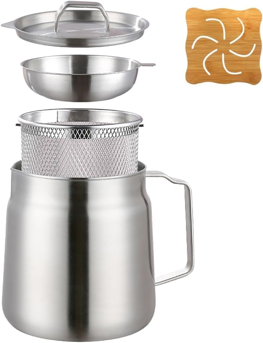 Easy Gadgets Fryer, Stove Top Deep Fryer Pot with Basket and Lid, 304 ...