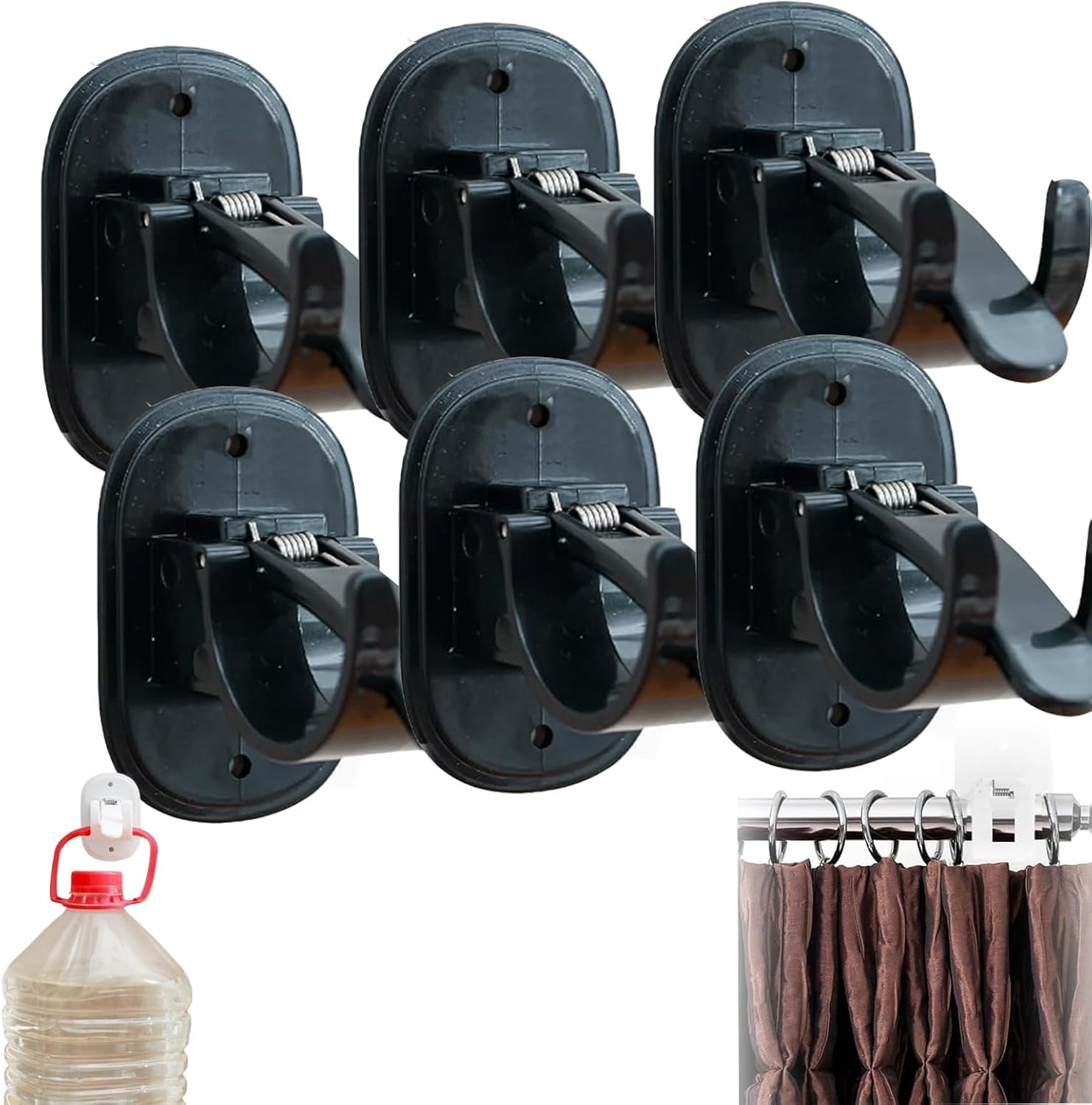 Easy Gadgetx Rods,Easy Gadgetx Rods Hooks,Adjustable Curtain Rod Clips ...