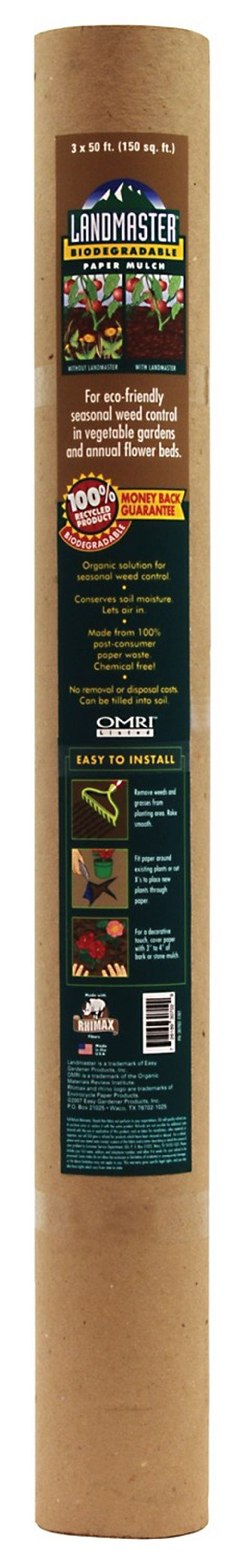 Easy Gardener 30702 3' X 50' Landmaster Biodegradable Paper Mulch ...
