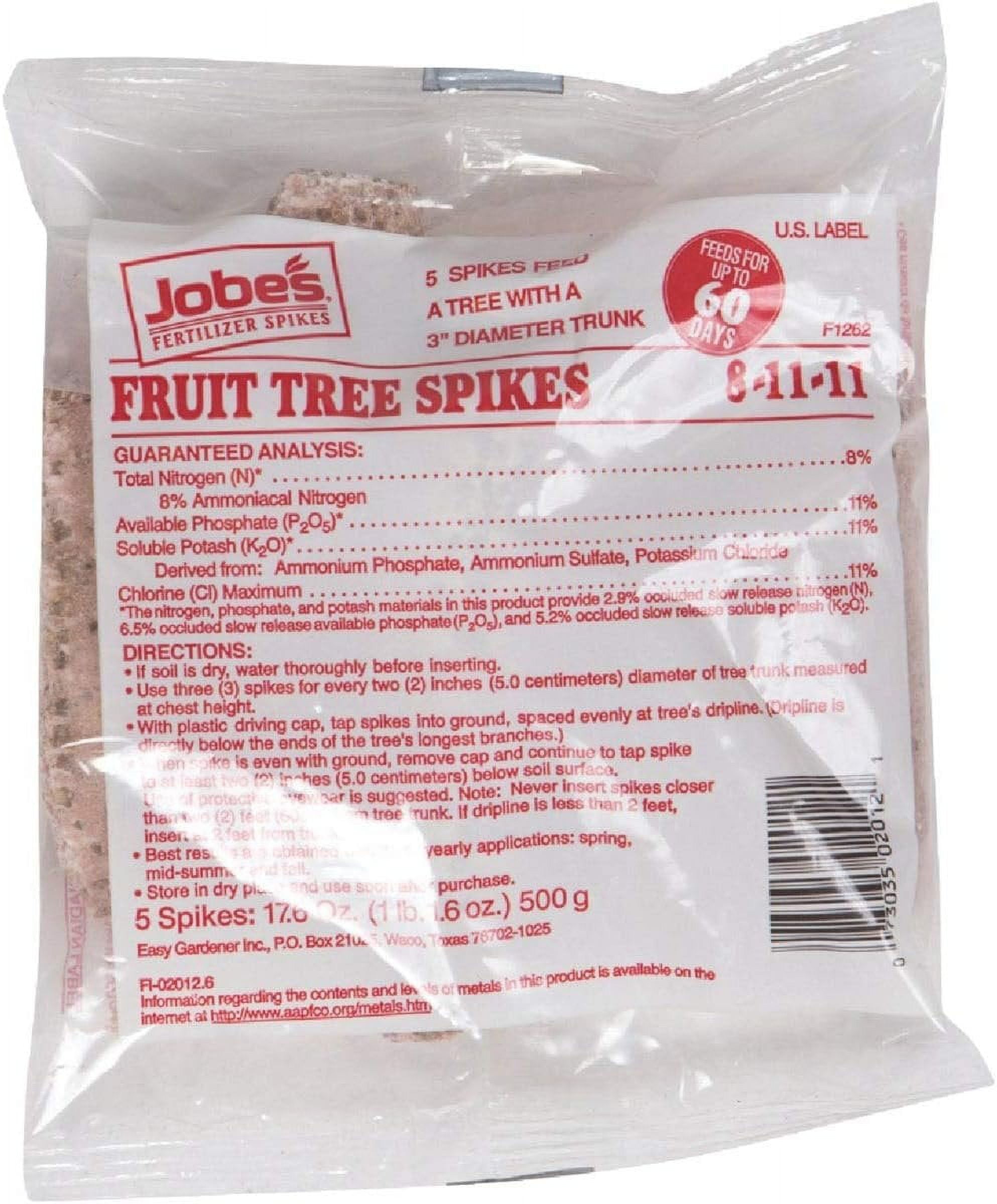 Easy Gardener Fruit Tree Spikes Fertilizer, 17.6 oz - Walmart.com