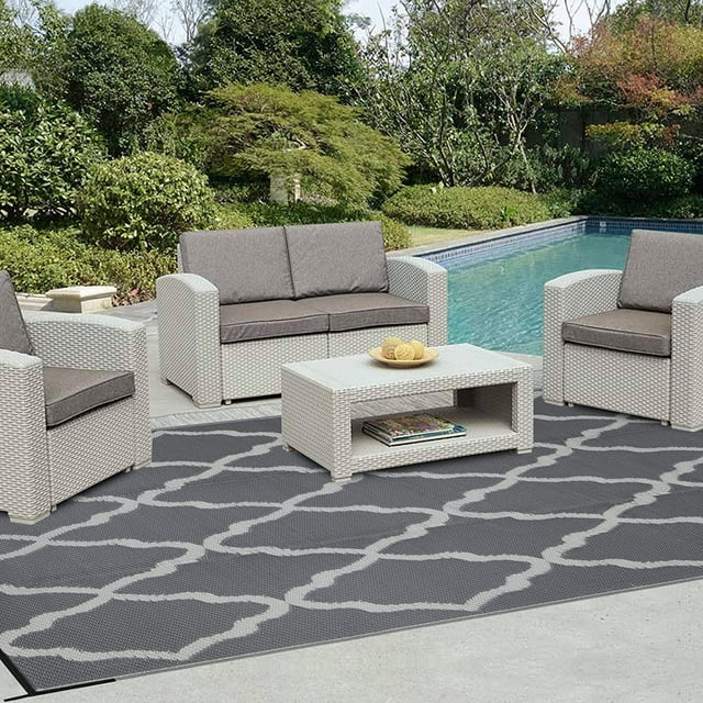 Easy-Going 6x9 ft Indoor/Outdoor Area Rug, Reversible & Waterproof ...