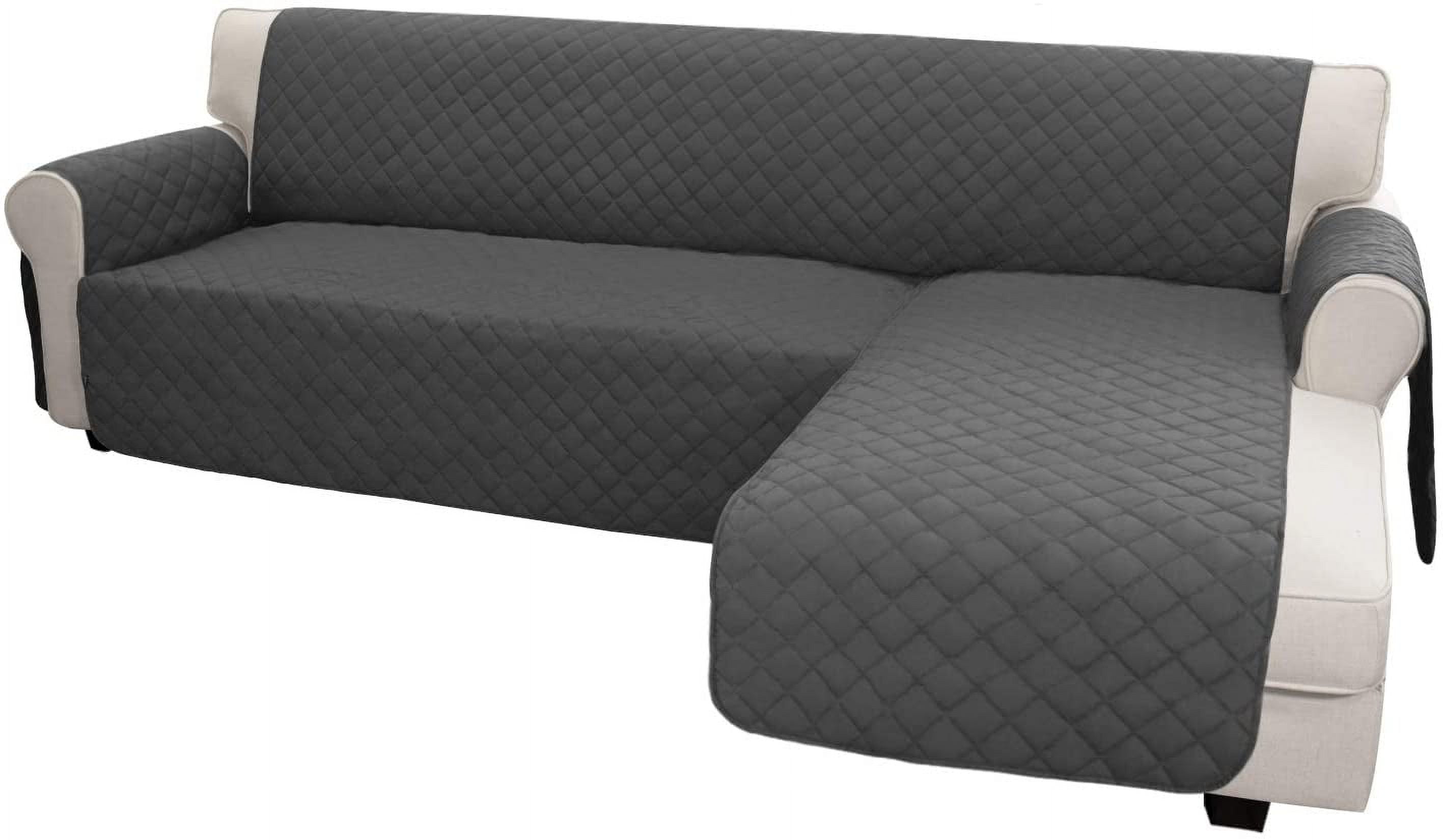 Free Shipping! Easy-Going Reversible L Shape Sofa Slipcover Small Dark ...