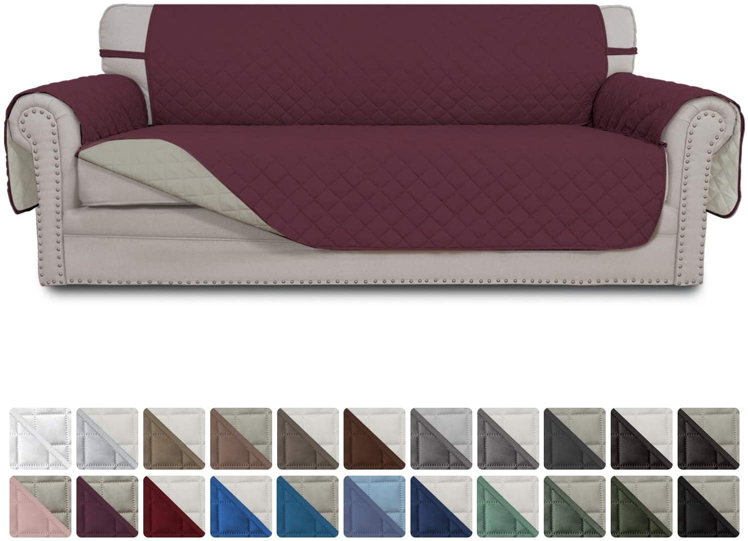 Easy-Going Reversible XL Sofa Slipcover, Water Resistant, Large Fitted ...