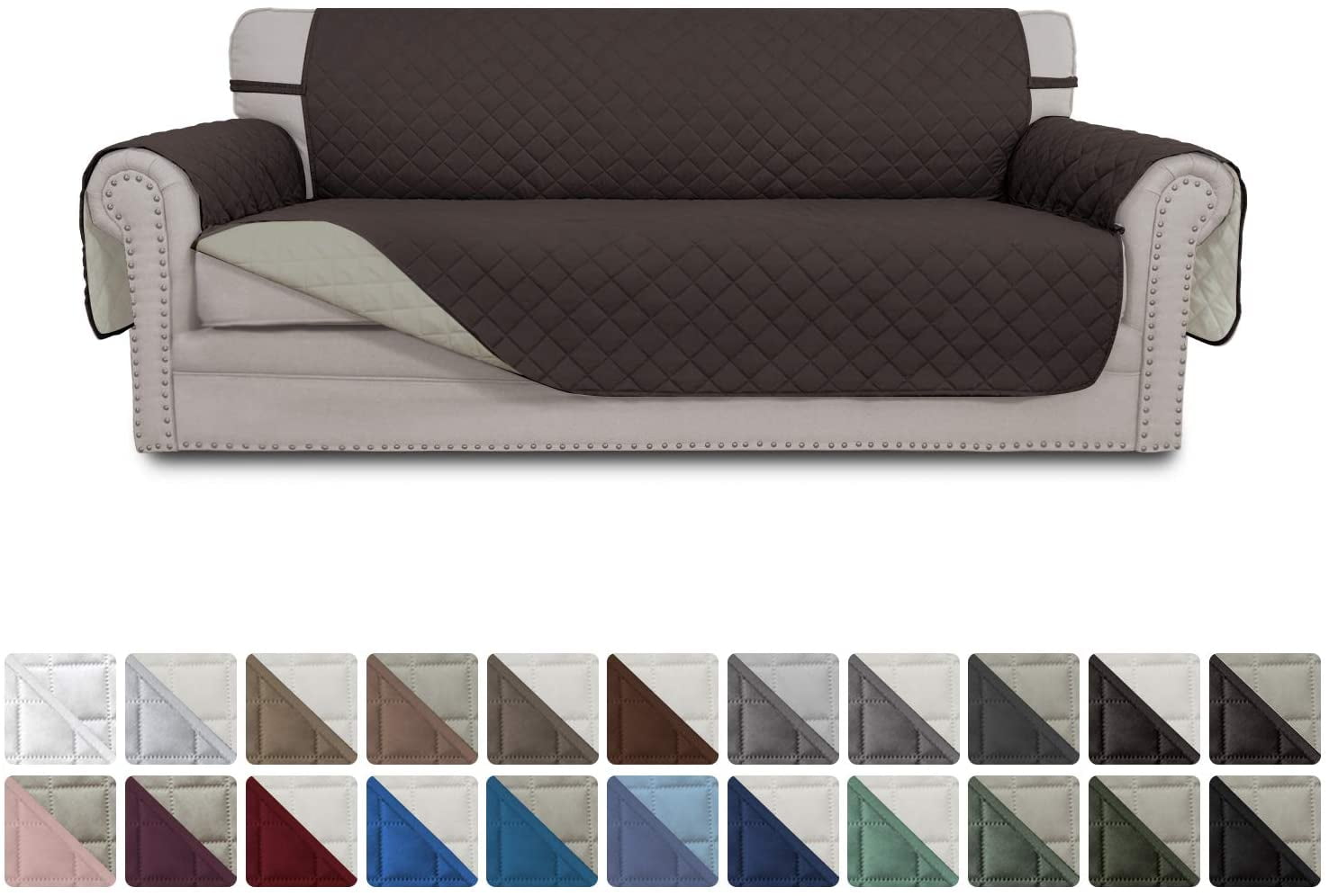 Easy-Going Elastic Fitted Slipcover: Reversible, Water-Resistant Couch ...