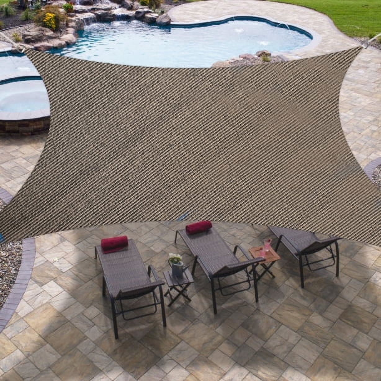 Easy-Going Sun Canopy Cover, UV & Rain Proof Shade Sail for Patio ...