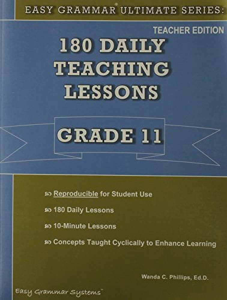 Easy Grammar Ultimate Series: Grade 11 Teacher Edition - Walmart.com