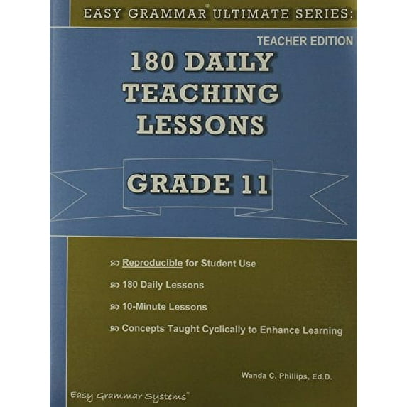 Easy Grammar Ultimate Series: Grade 11 Teacher Edition - Walmart.com