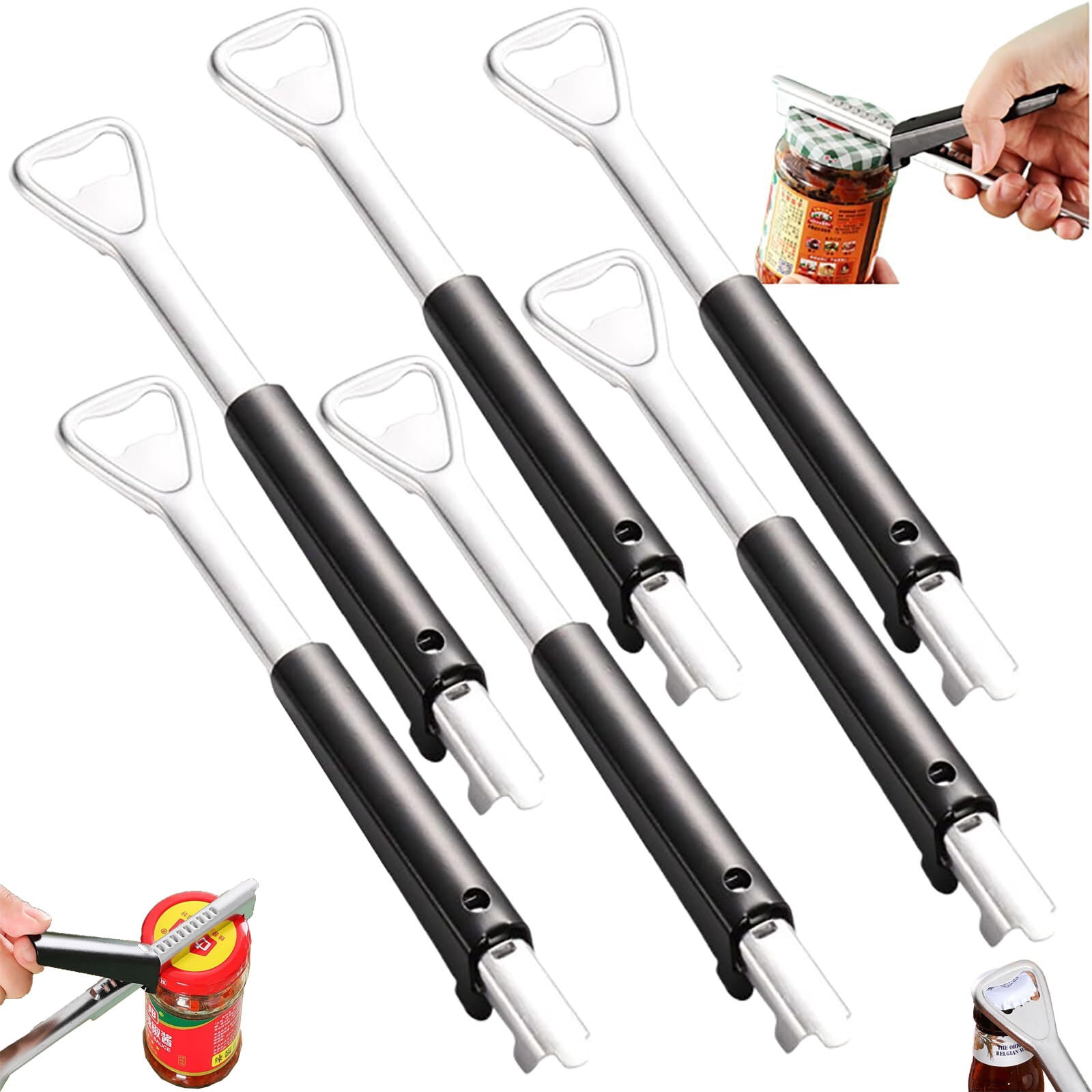 Easy Grip Jar & Bottle Opener 2-in-1 Arthritis-Friendly Tool for ...
