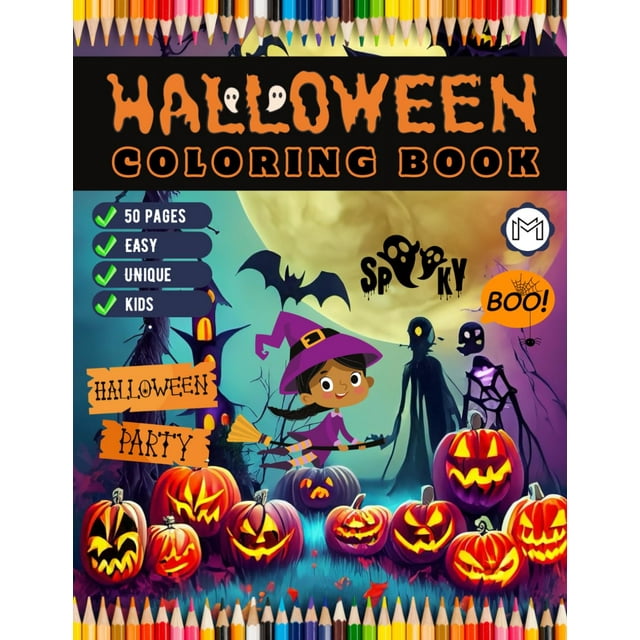Easy Halloween Coloring Book for Kids 50 Pages Cute Easy Happy ...