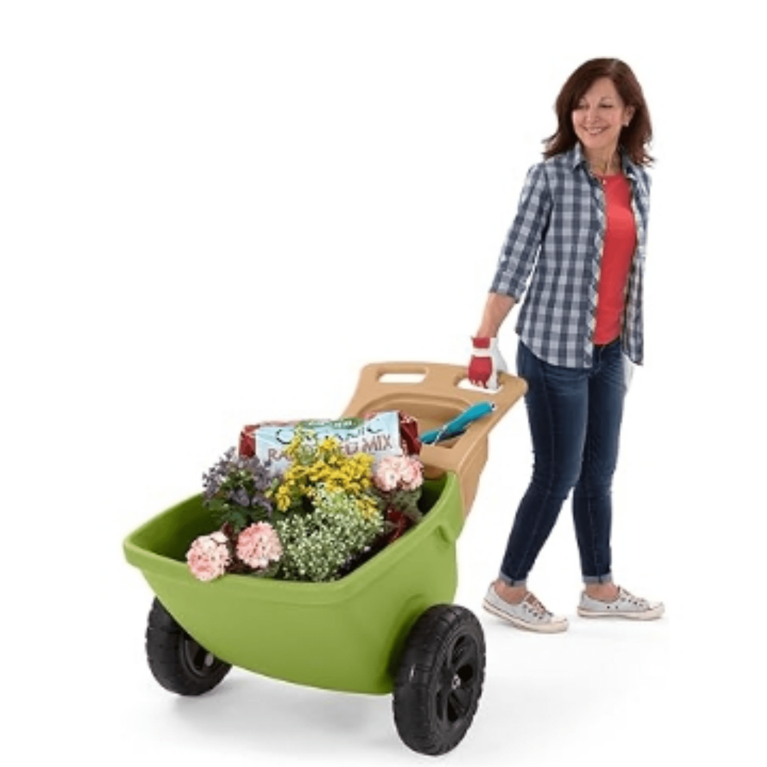 Easy Haul Wheelbarrow with Garden Tool Storage Tray, Durable Heavy-Duty ...