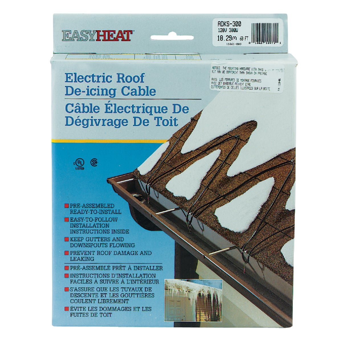 EasyHeat Easy Heat ADKS-300 60-Foot Roof Snow De-Icing Kit Pack of 3 ...