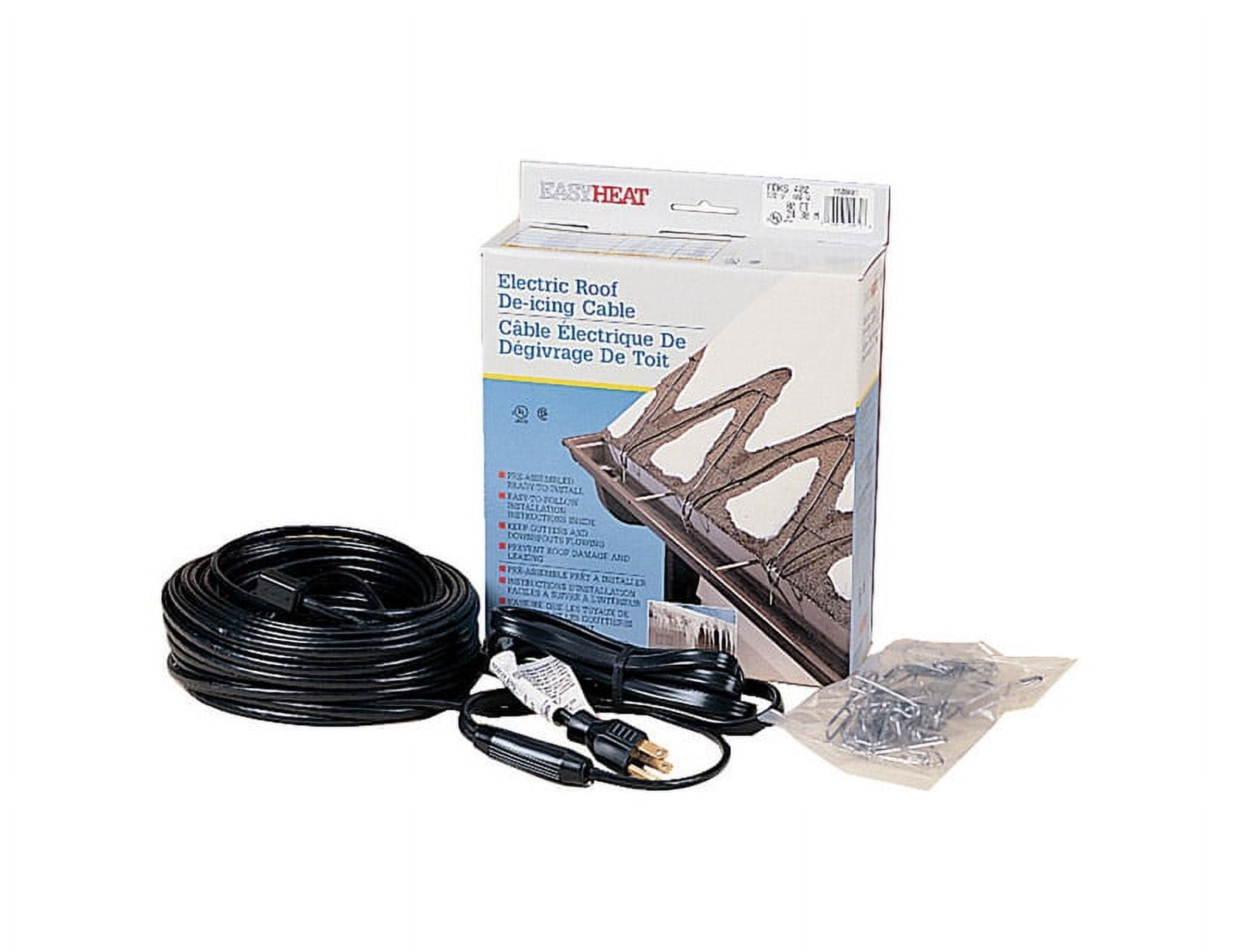 Easy Heat ADKS500 L De-Icing Cable For Roof and Gutter with Leak Clips ...