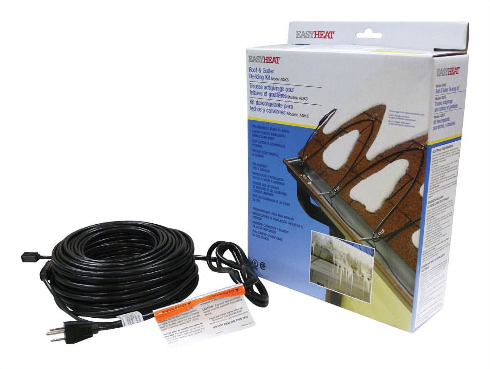 Easy Heat De-Icing Cable Kit, ADKS800 Electric Roof and Gutter Leak ...