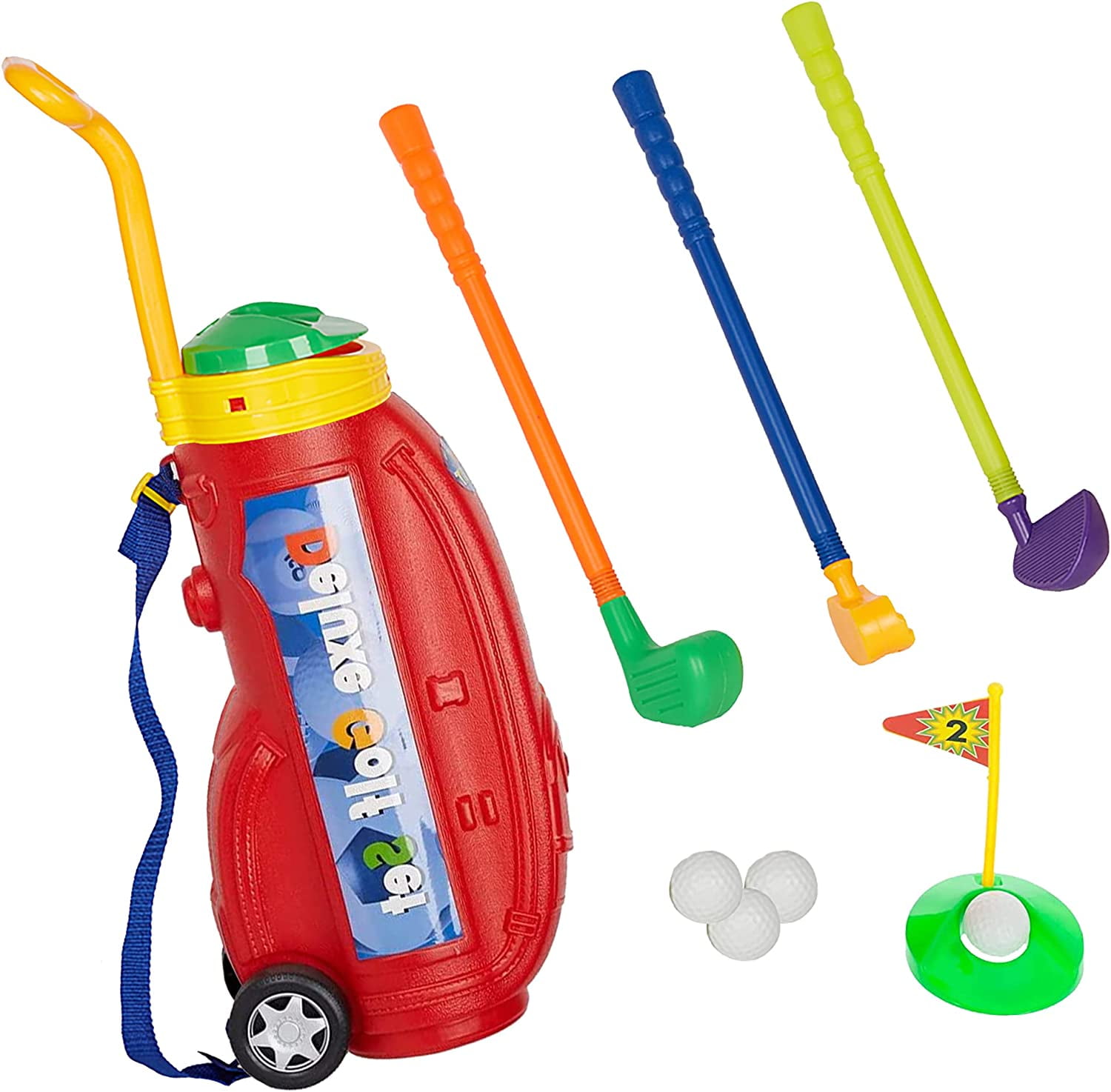 Easy Hit Kid's Toy Golf Clubs Deluxe Set Sport Golf Cart- Outdoors ...