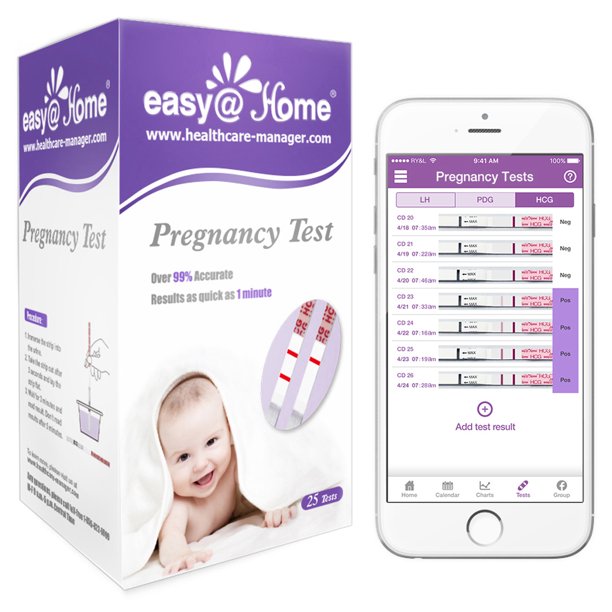 Easy@Home 25 Pregnancy (HCG) Urine Test Strips, 25 HCG Tests - Walmart ...