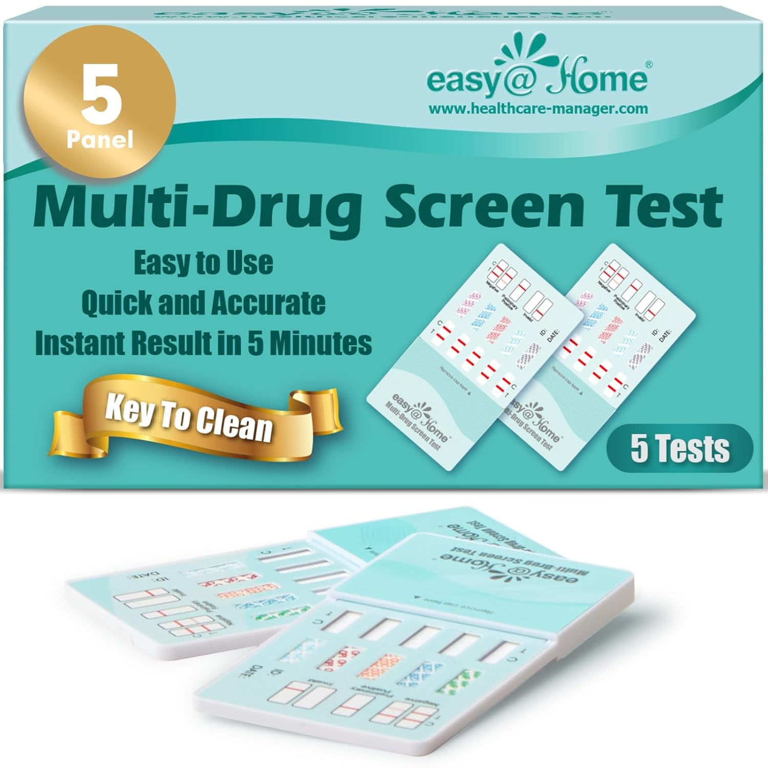 Easy@Home 5 Panel Urine Drug Test Kit for Marijuana, Cocaine, Opioids ...