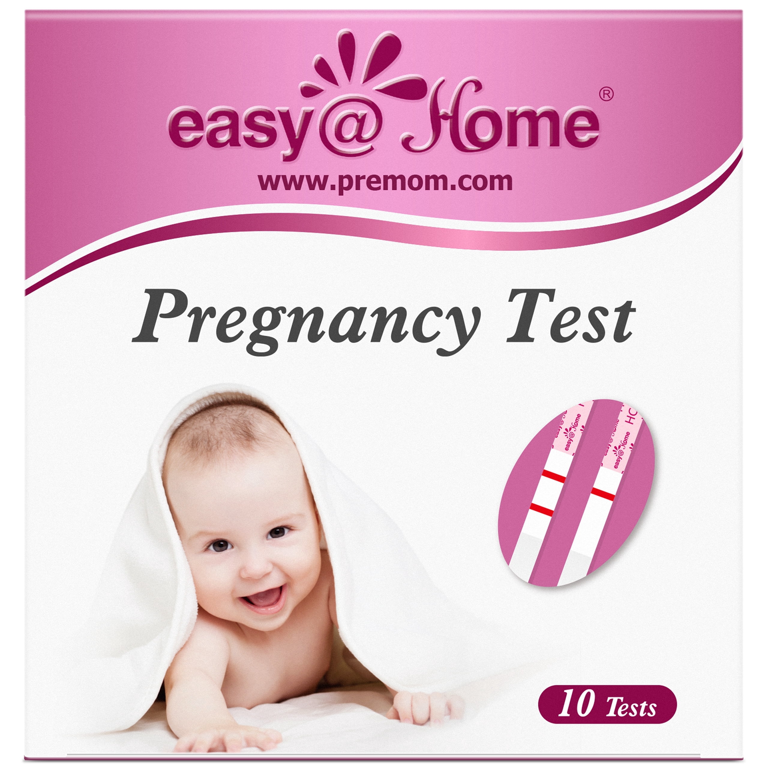 Easy@Home 10-Pack HCG Test Strips, Pregnancy Test Detects 25 mIU/mL ...