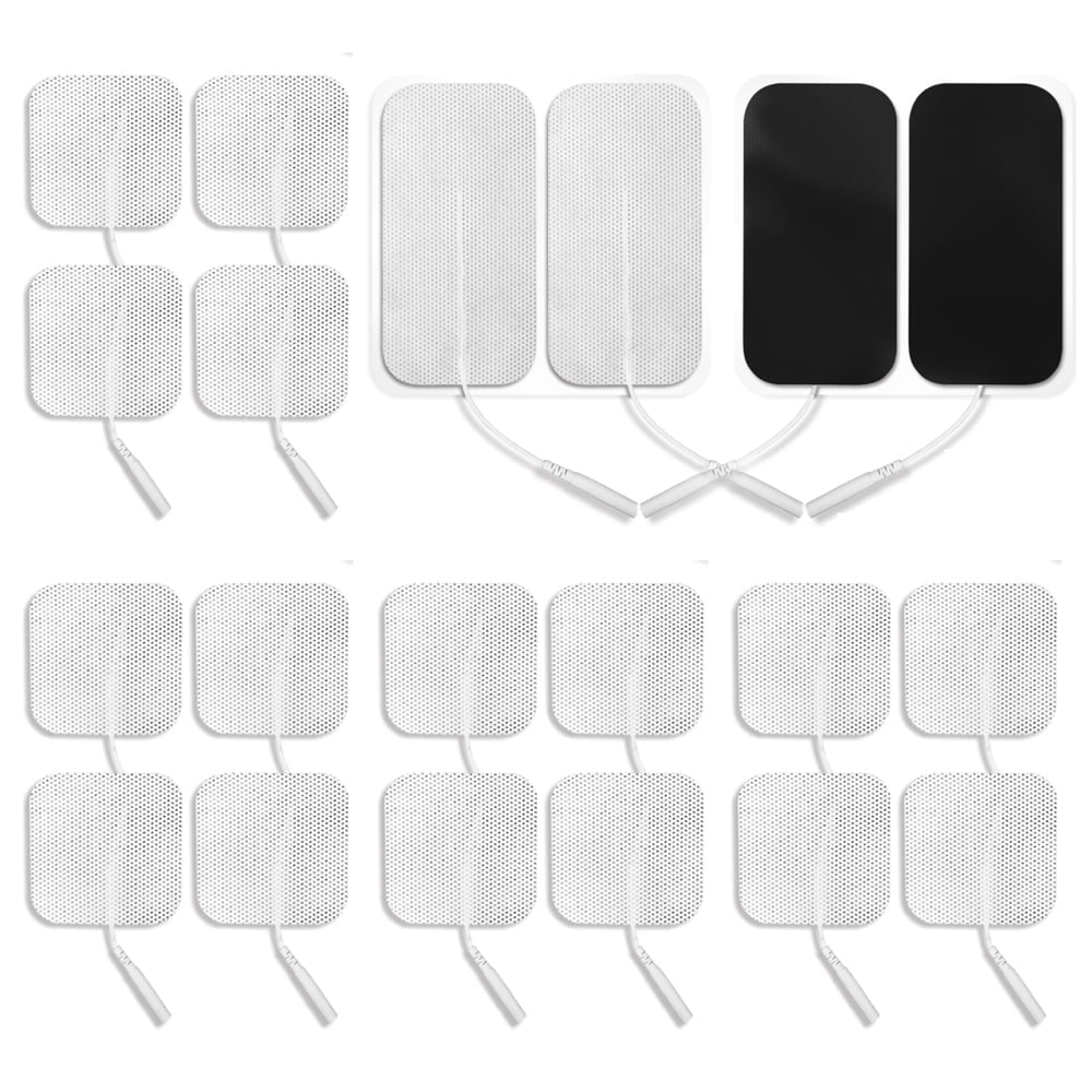 Easy@Home TENS Unit, 4 Pcs 2"x4" & 16 Pcs 2"x2" Reusable Carbon ...