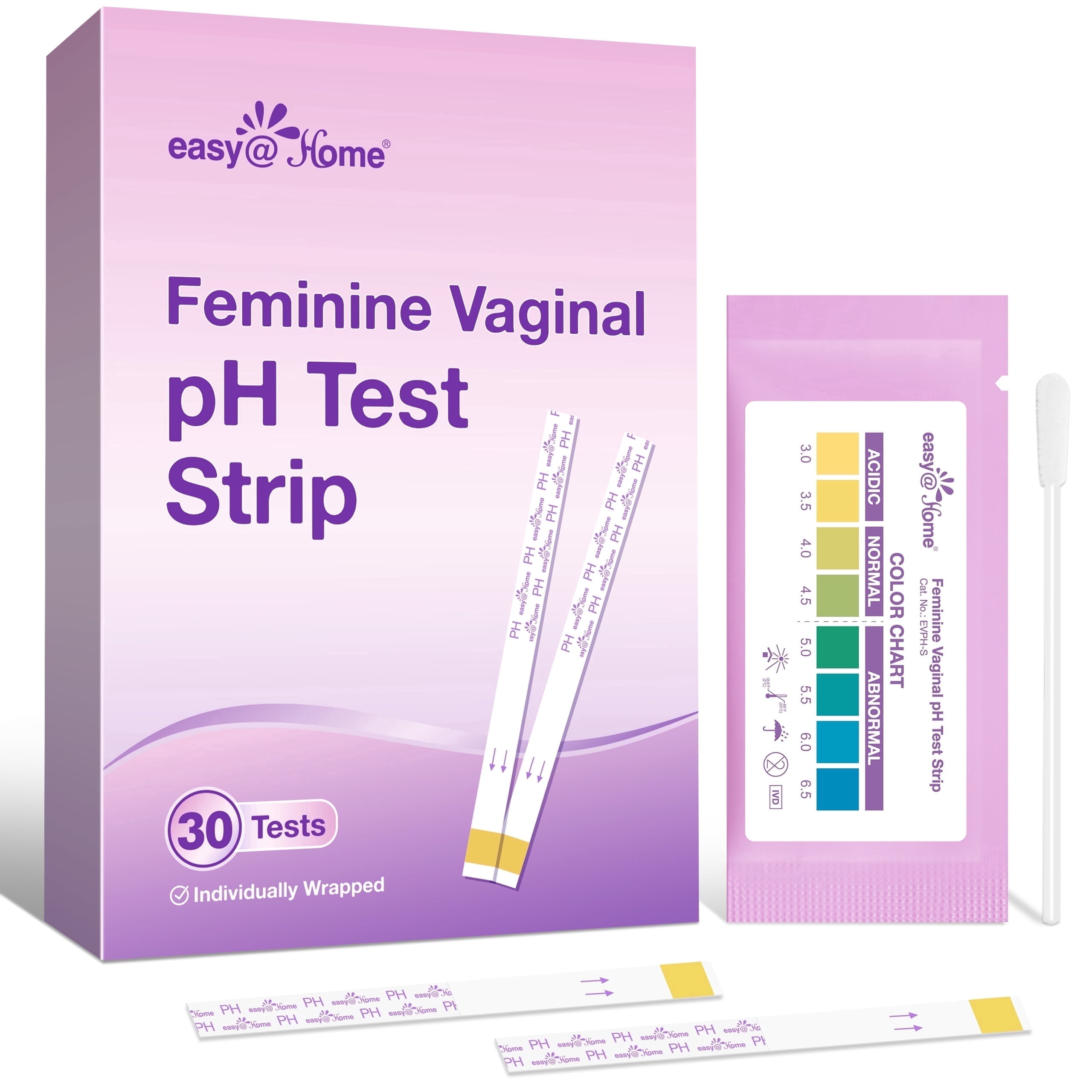 Easy@Home Vaginal pH Test Strips - 30 Count HSA/FSA Eligible - Walmart.com