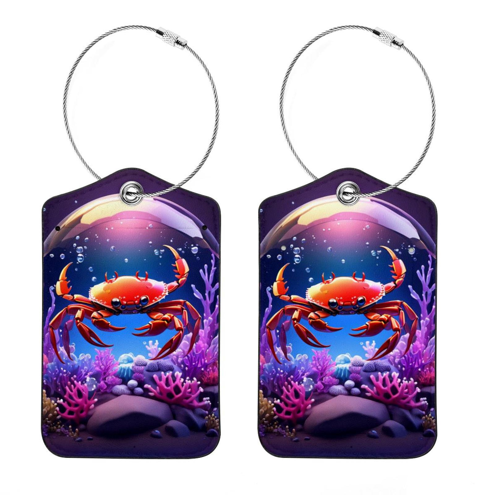 Easy Identification, Set of 2 Metal Loop Lock Suitcase Tags with ...