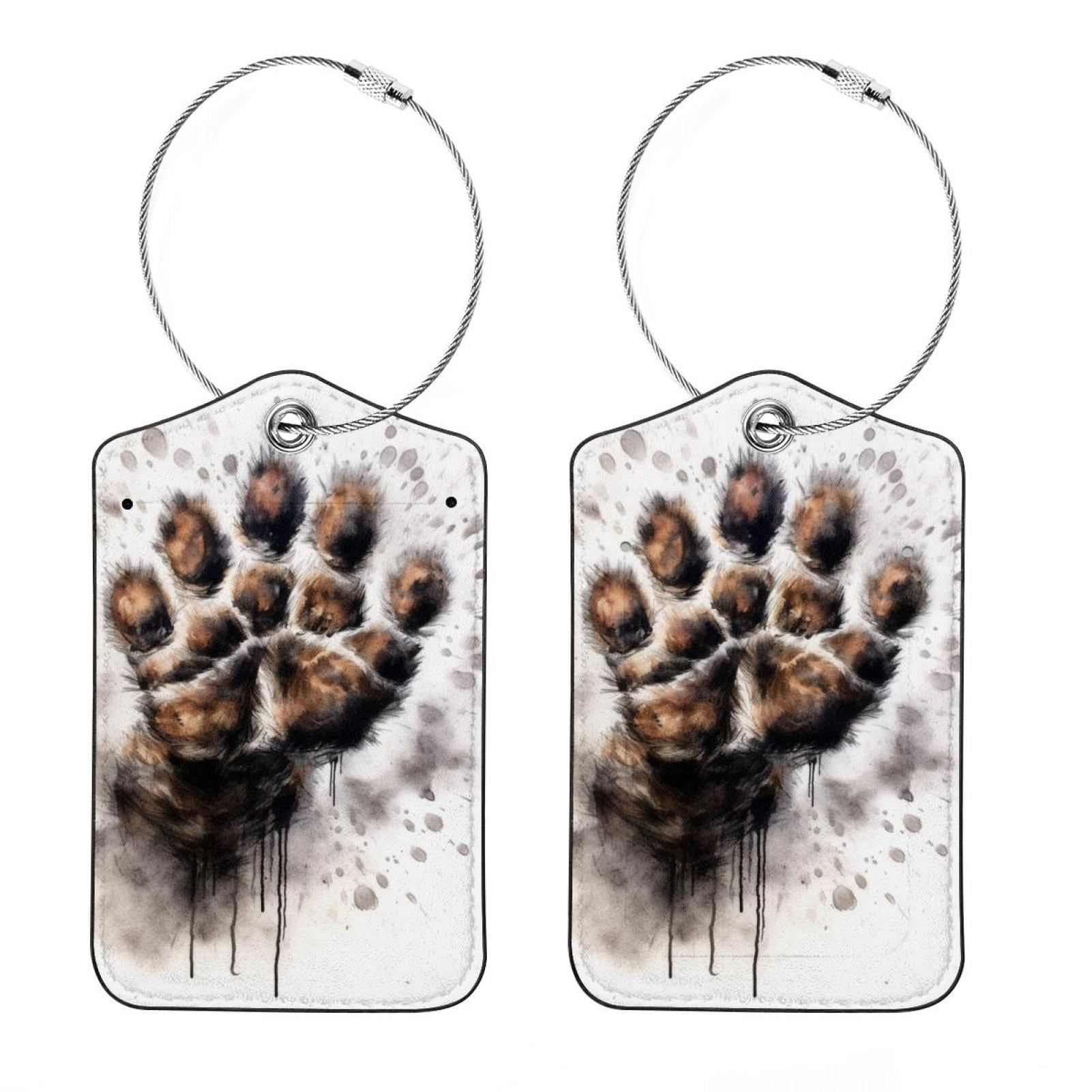 Easy Identification, Set of 2 Metal Loop Lock Suitcase Tags with ...