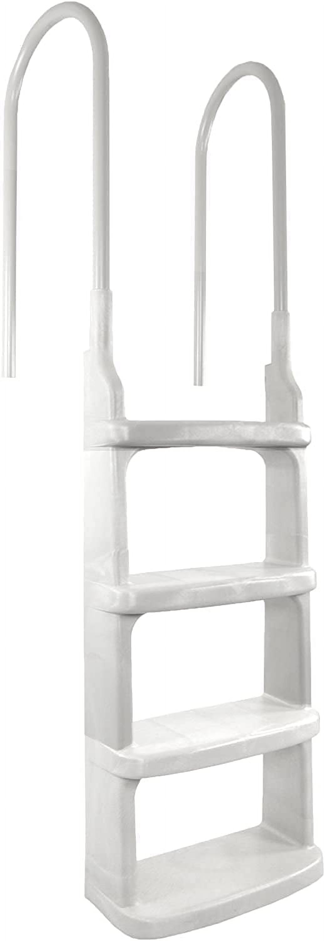 Easy Incline White Pool Deck Ladder for 48 to 54 Inch Above Ground ...