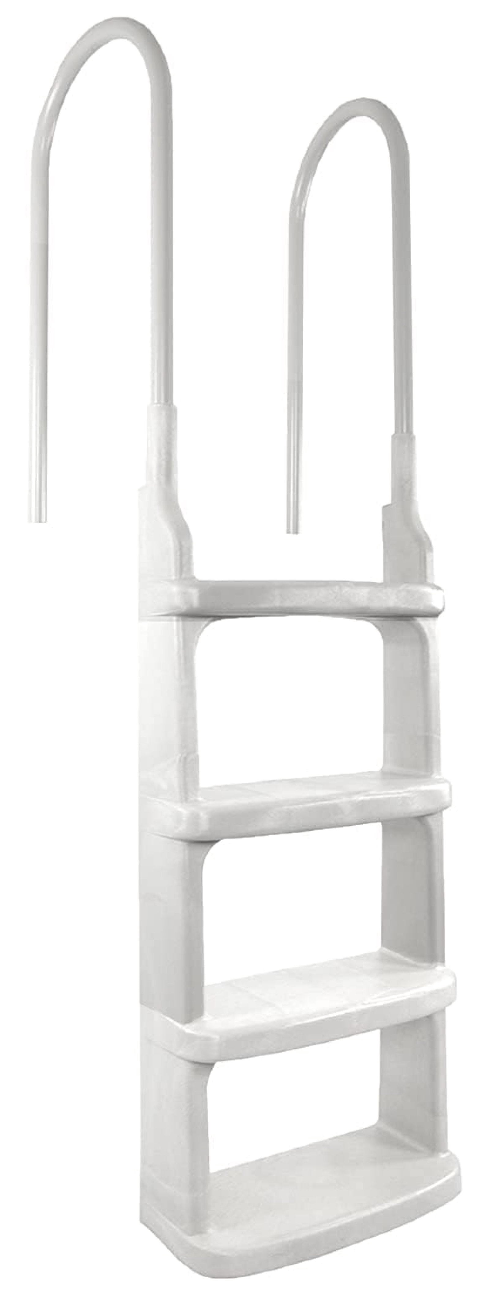 Easy Incline White Pool Deck Ladder for to 54 Inch Above Ground Pools ...
