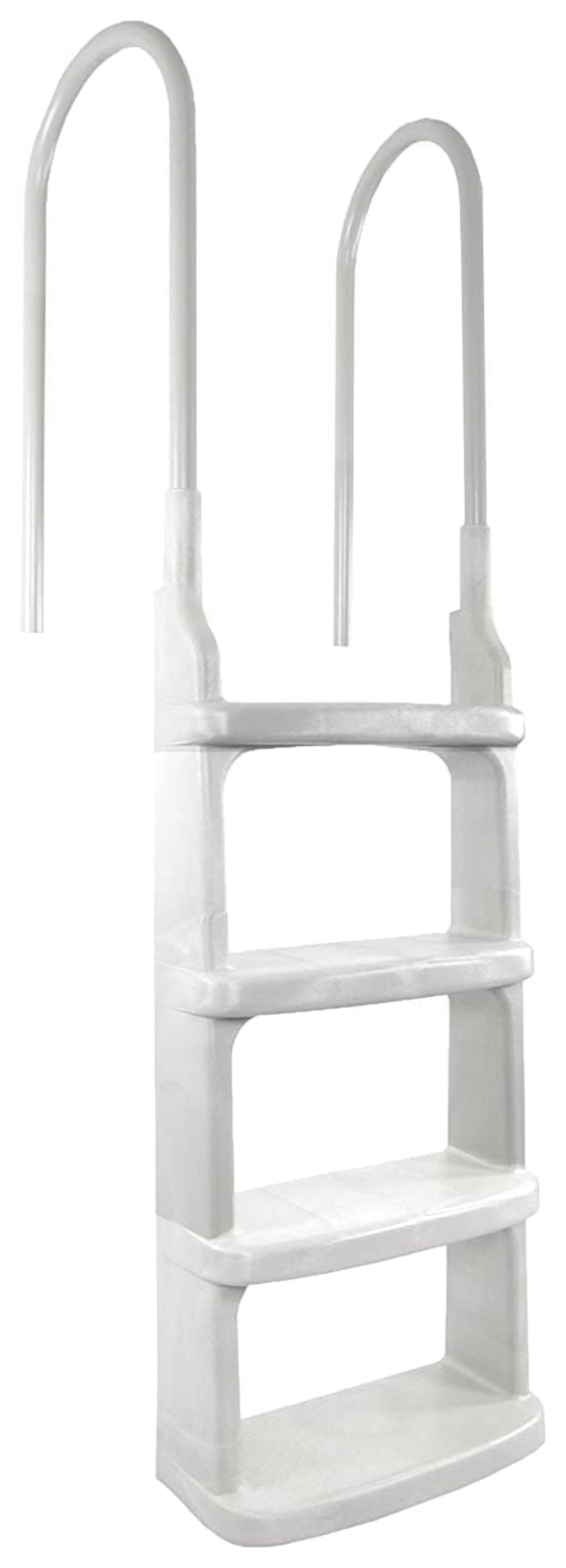Easy Incline White Pool Deck Ladder for to 54 Inch Above Ground Pools ...