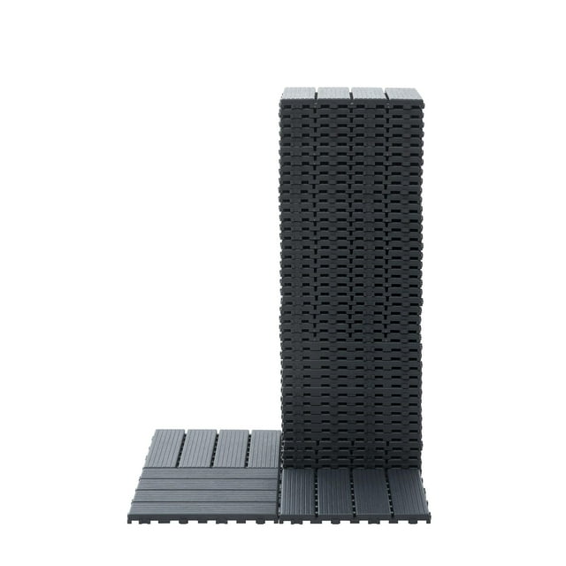 Easy-Install 12x12 Interlocking Deck Tiles 44 Pack Gray All-Weather ...