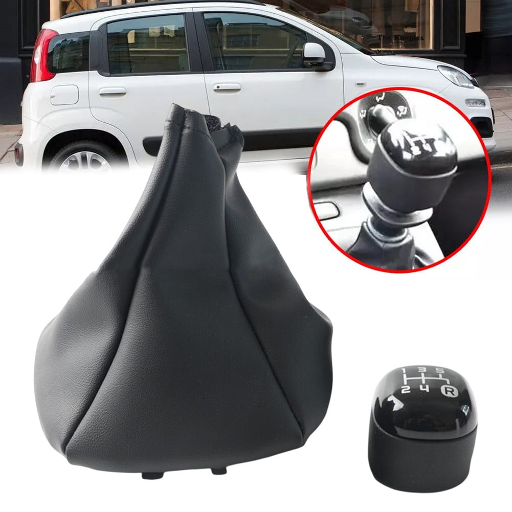 Easy Install 5-Speed Gear Shift Knob+Leather Boot Cover For Fiat For ...