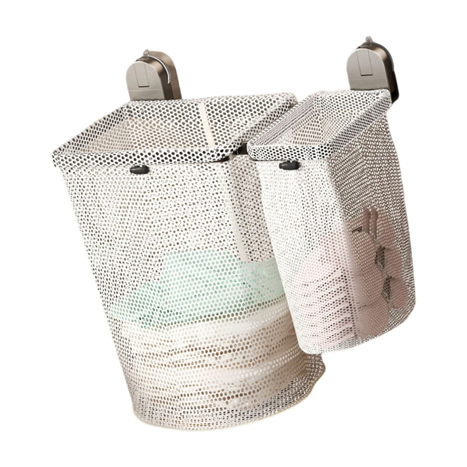 Easy Install Suction Cup Laundry Basket Foldable Meshes Storage Modern ...