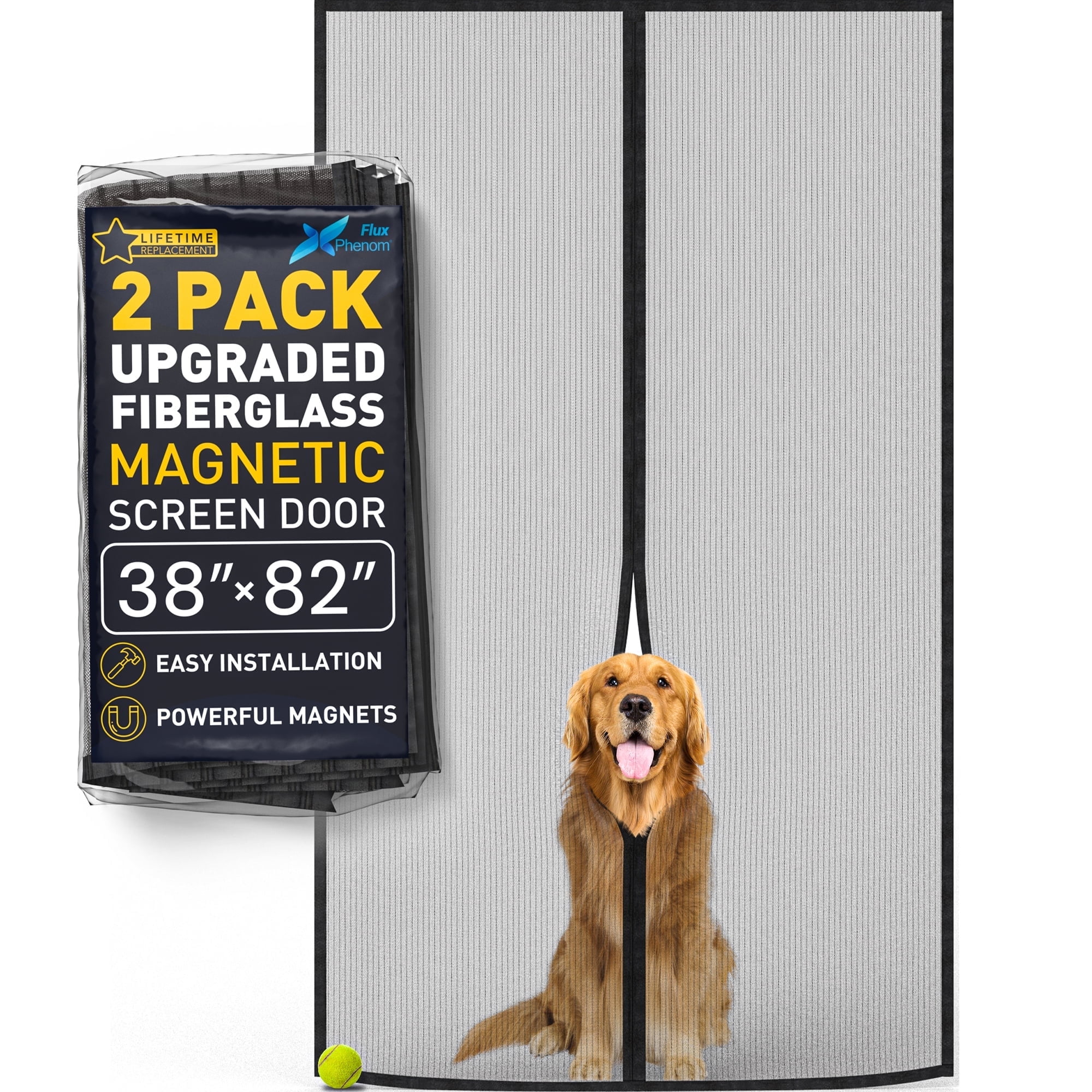 Easy Install Upgraded Magnetic Screen Door – Pet Tested Fiberglass Mesh ...
