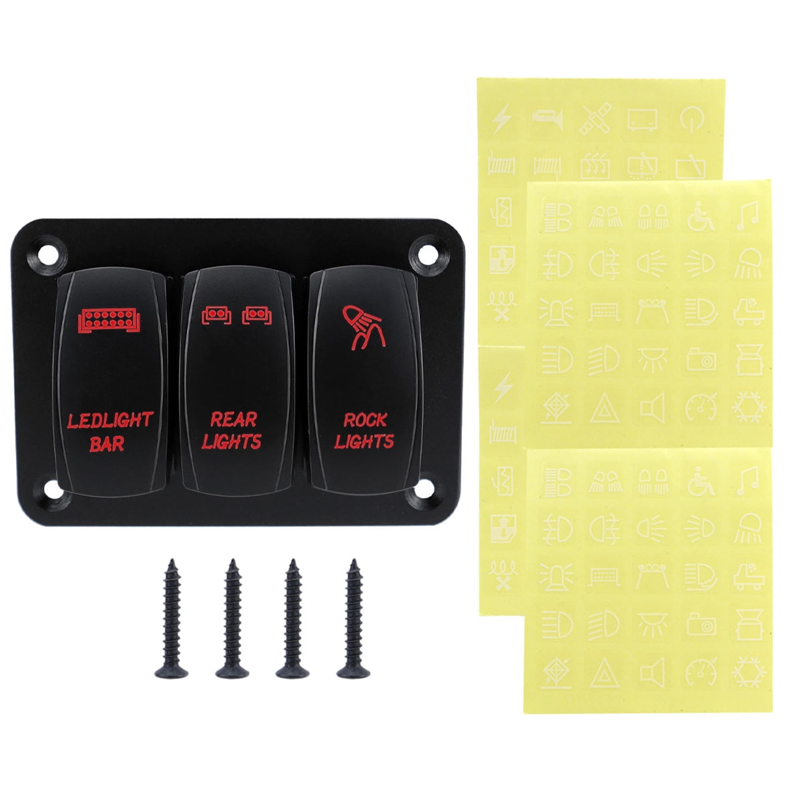 Easy Installation 12V 24V 2 Gang/3 Gang Rockers Switches Panel for ...