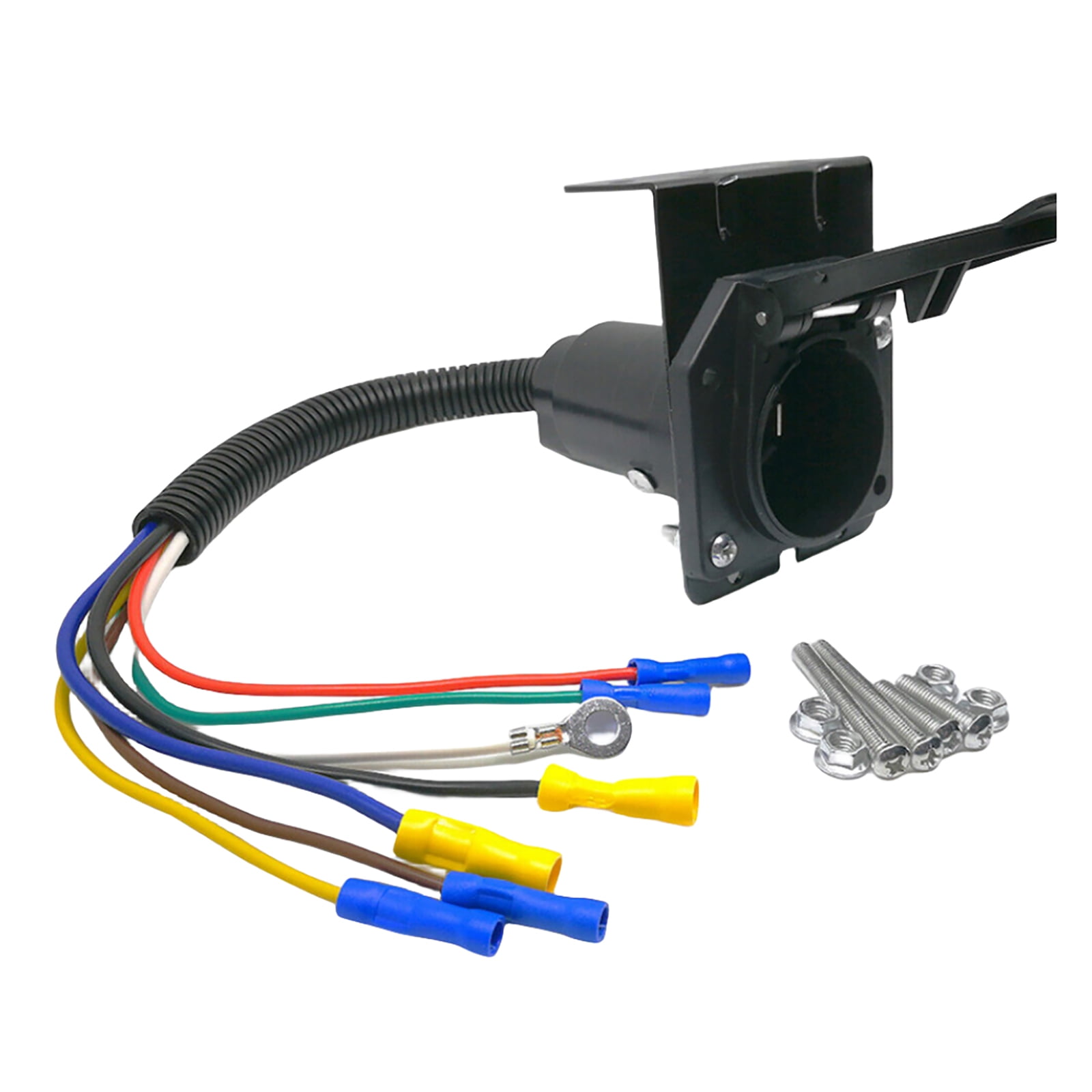 Easy Installation 7Pin Trailer Connector with Mounting Bracket ...