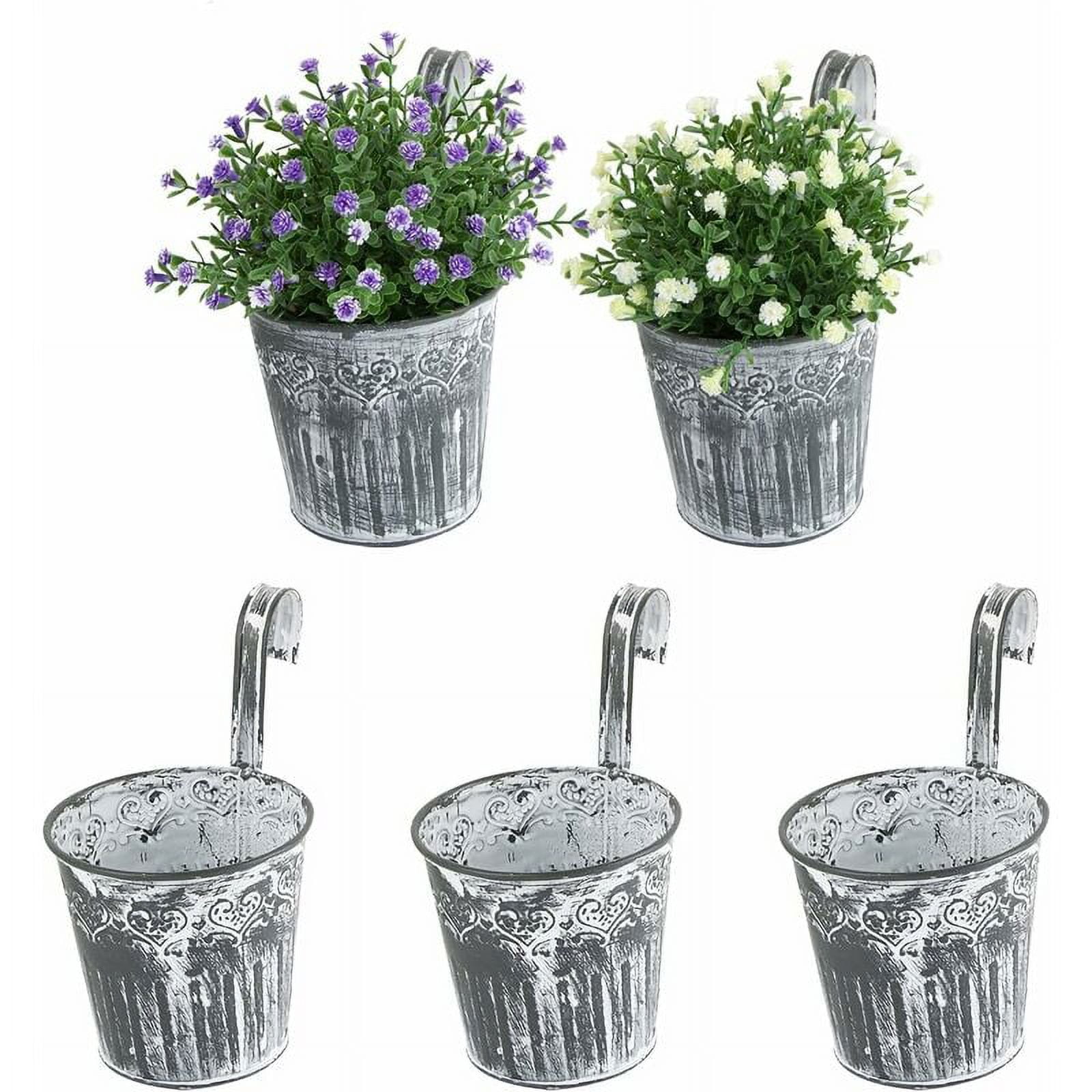 Easy Installation Galvanized Metal Flower Pots, Outdoor Plants Trendy Decoration Durable And ...