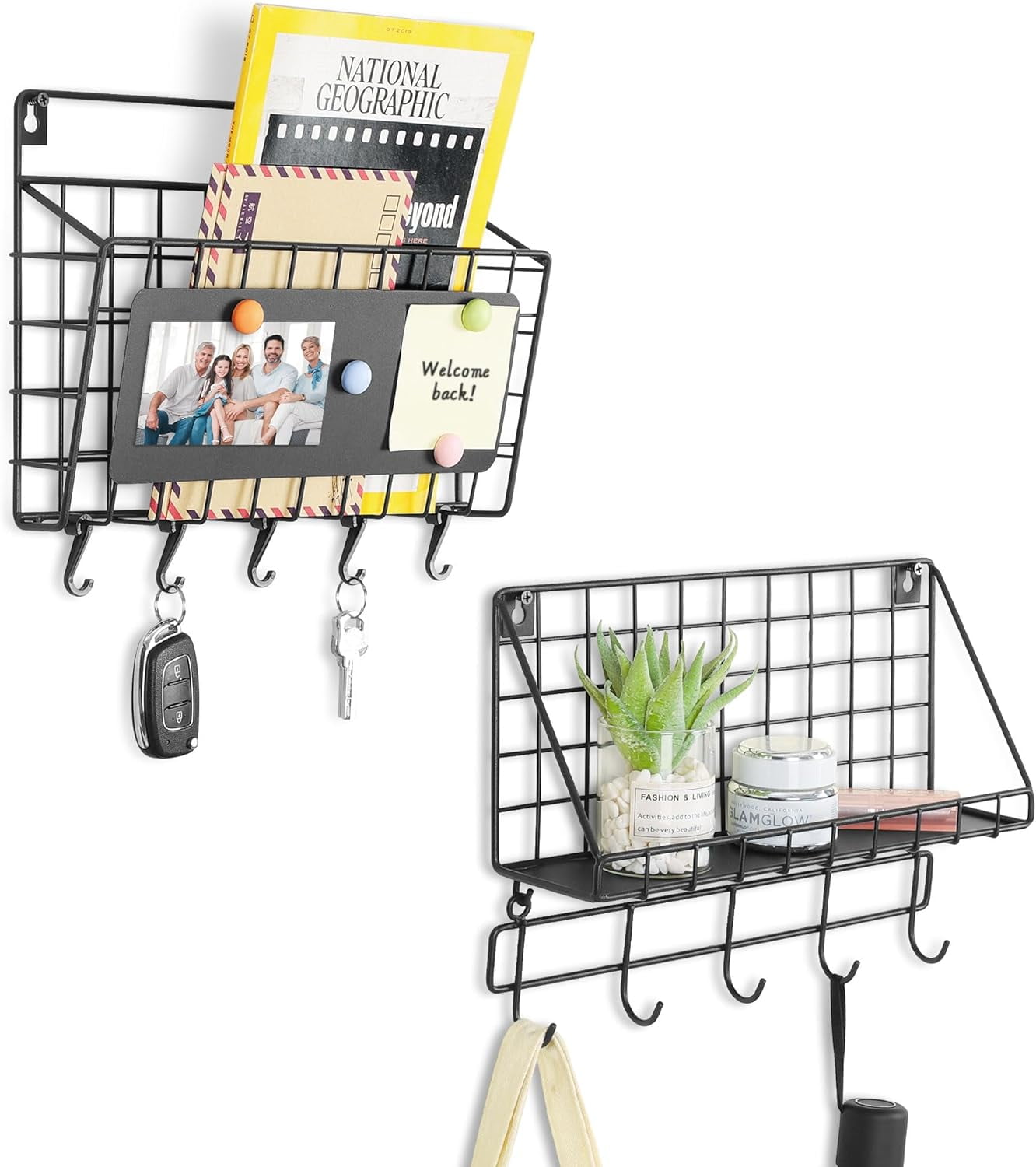 Easy Installation Key Holder Wall Mount Set, Key and Mail Holder for ...