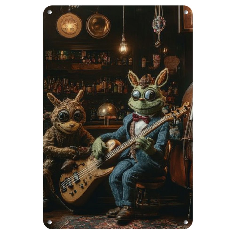 [Easy Installation] Whimsical Funky Monsters Jazz Band Wall Art ...