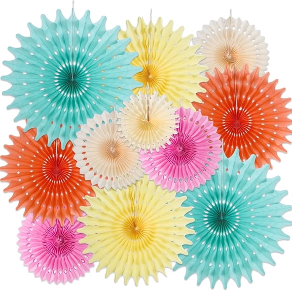 Easy Joy Party Decorations Green Paper Pom Poms Set of 15 for Birthday ...