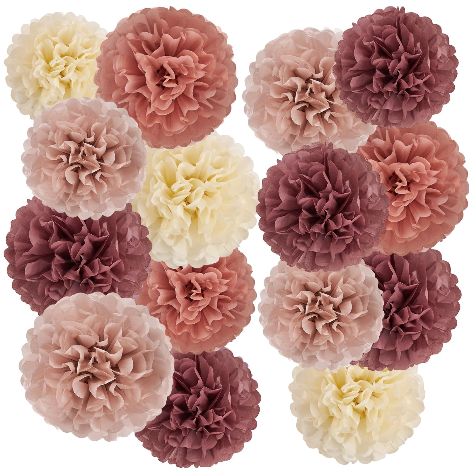 Easy Joy 20Pcs Blush Pink Paper Pom Poms Flowers Party Decorations For ...