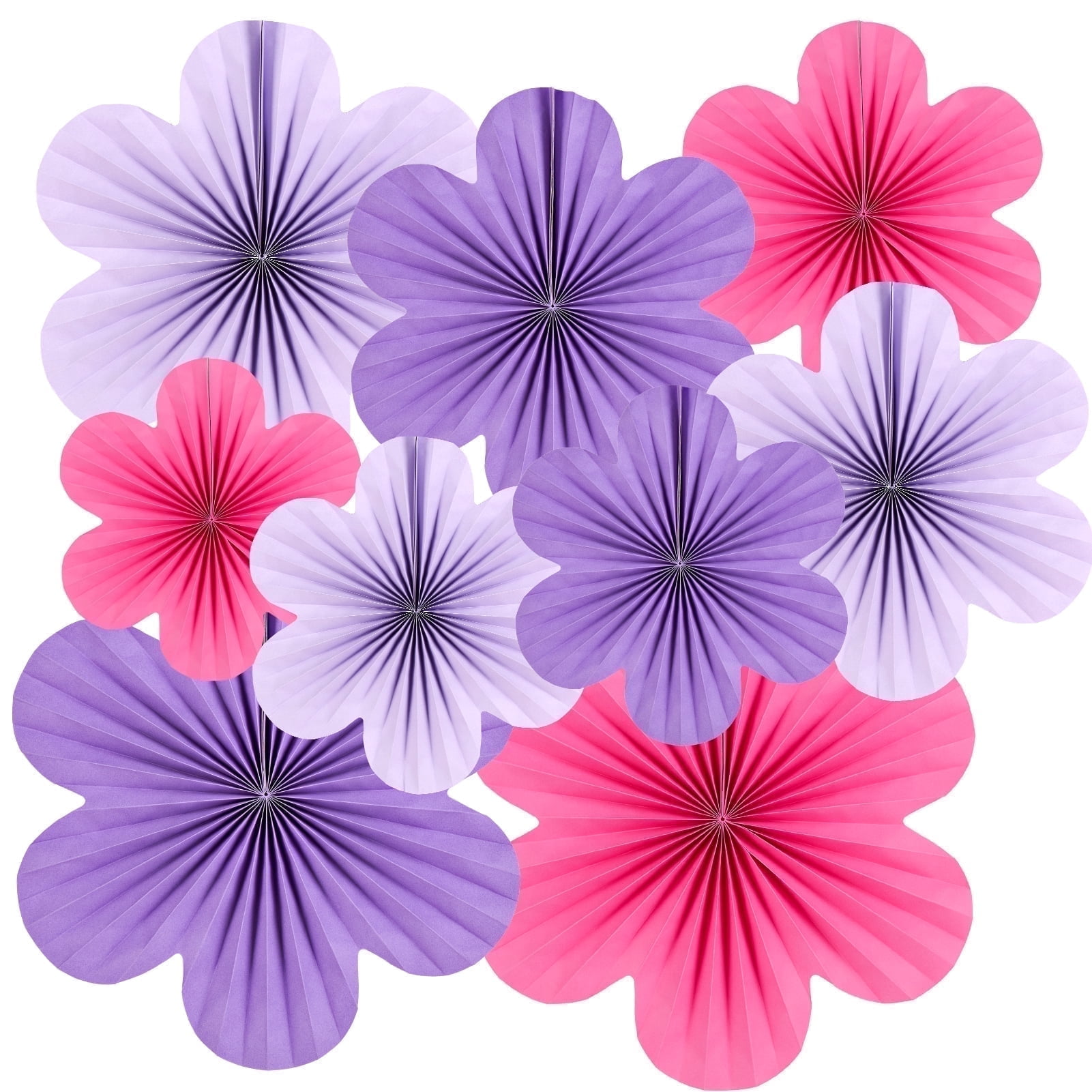 Easy Joy 9Pcs Spring Purple Pink Party Decorations Hanging Paper Flower ...