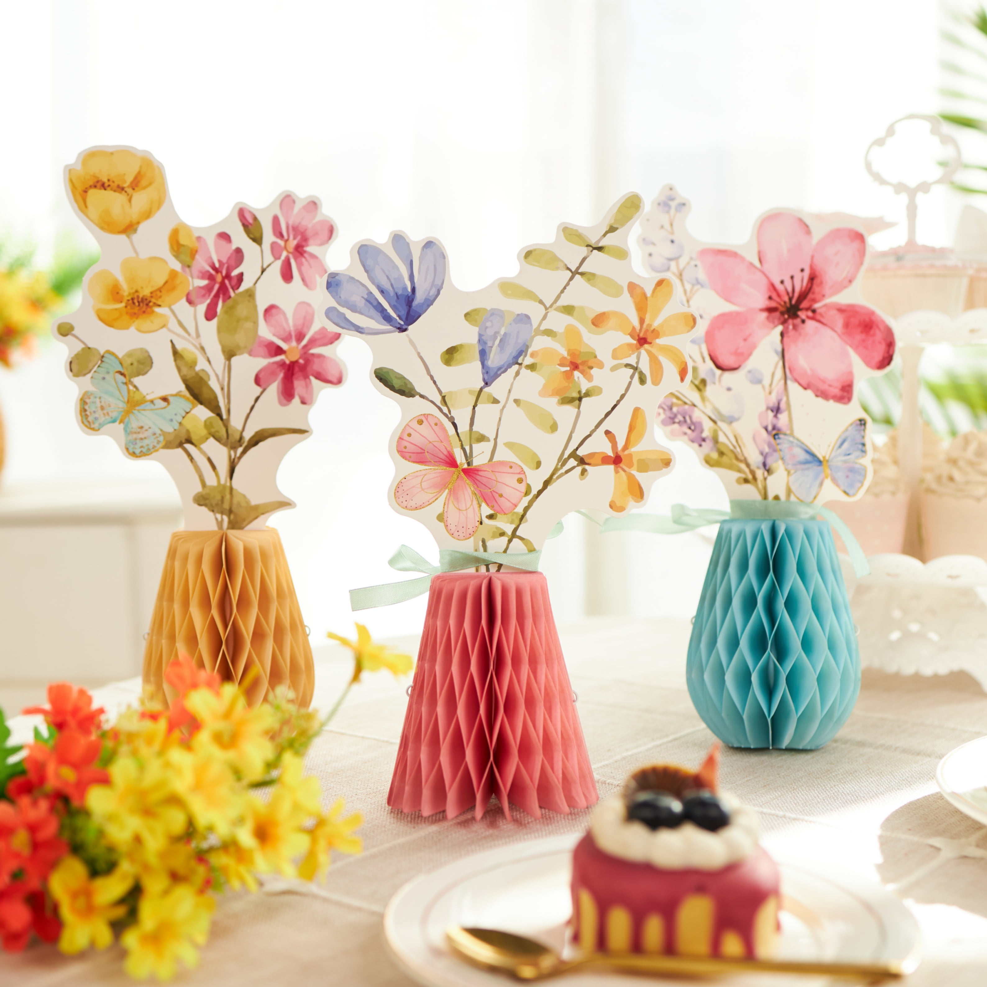 Easy Joy 9pcs Spring Table Decoration Flower Vase Centerpieces Colorful Decoration for Spring ...