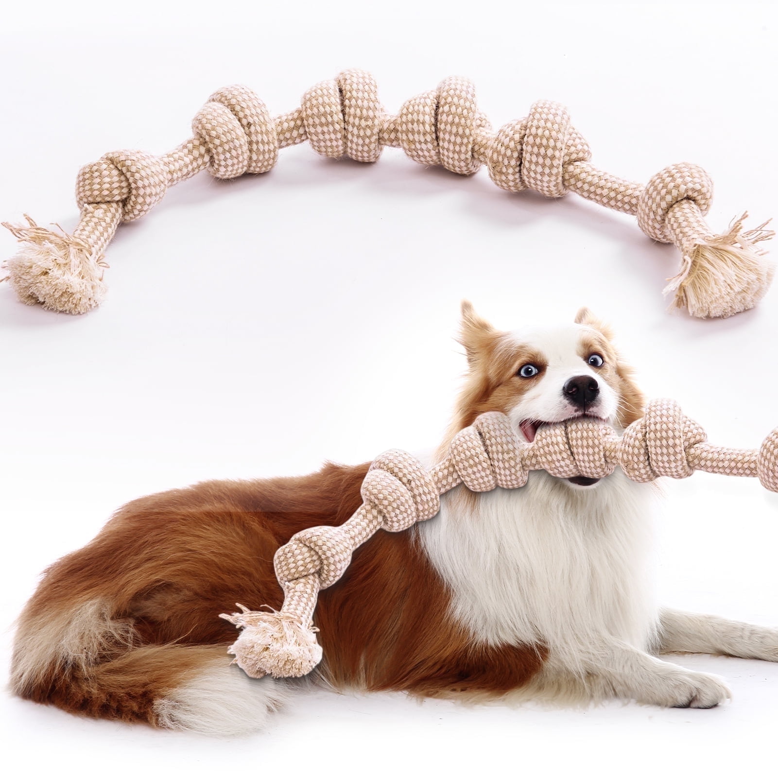 Easy Joy 1pcs Rope Dog Toys for Aggressive Chewers Indestructible Tug ...