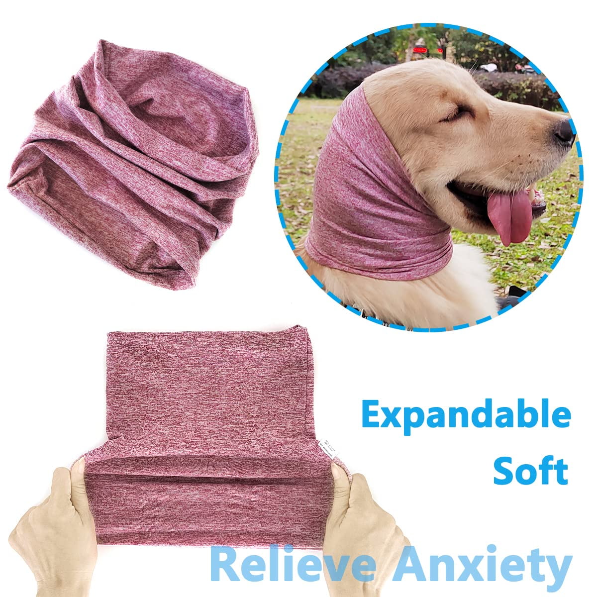 Easy Joy No Flap Ear Wrap for Dogs & Cats Ear Muffs for Anxiety Relief ...