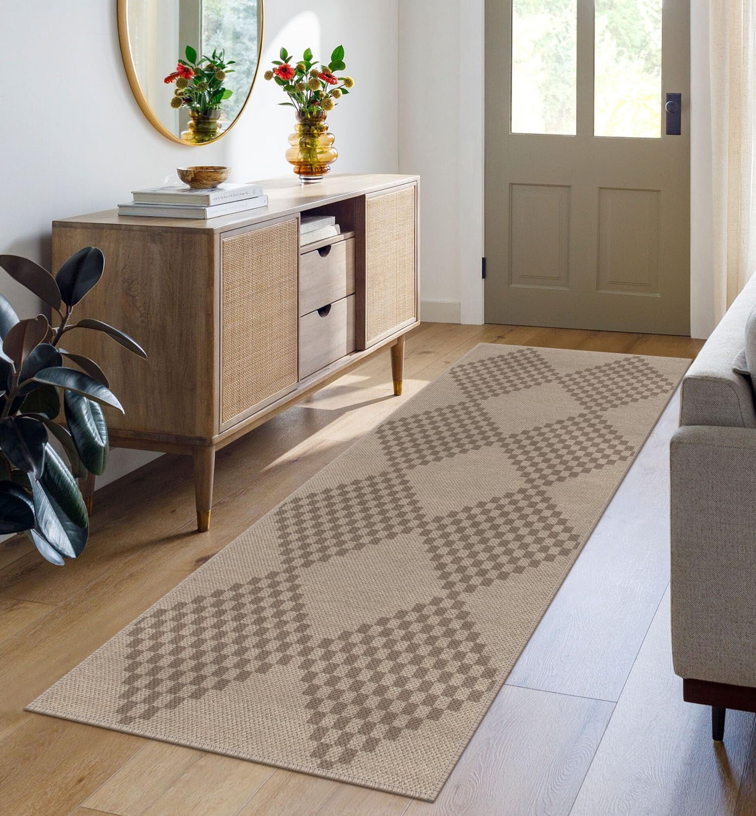 Easy Jute Rainbow Area Rug, 3x5 Indoor Outdoor Entryway Rug Washable ...