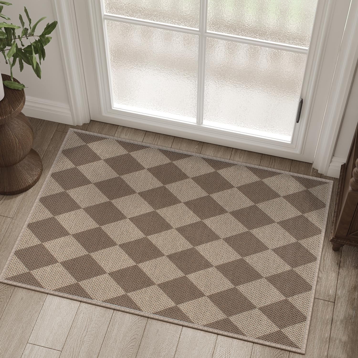 Easy Jute Rainbow Area Rug, 3x5 Indoor Outdoor Entryway Rug Washable ...