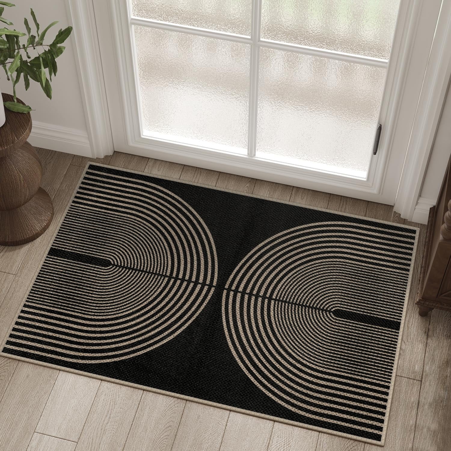 Easy Jute Rainbow Area Rug, 3x5 Indoor Outdoor Entryway Rug Washable ...