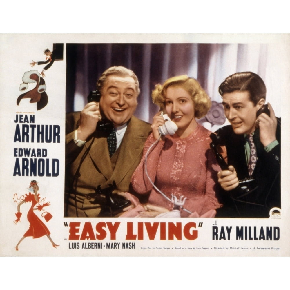Easy Living Edward Arnold Jean Arthur Ray Milland 1937 Movie Poster ...
