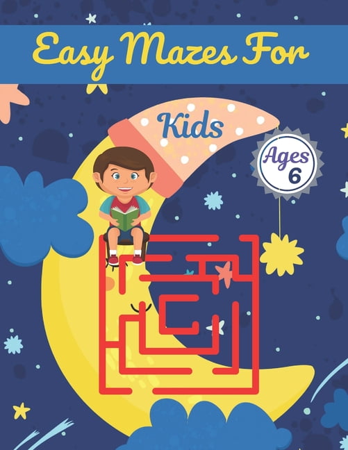 Easy Mazes For Kids Ages 6: Challenging And Fun Maze Book Children Kids ...