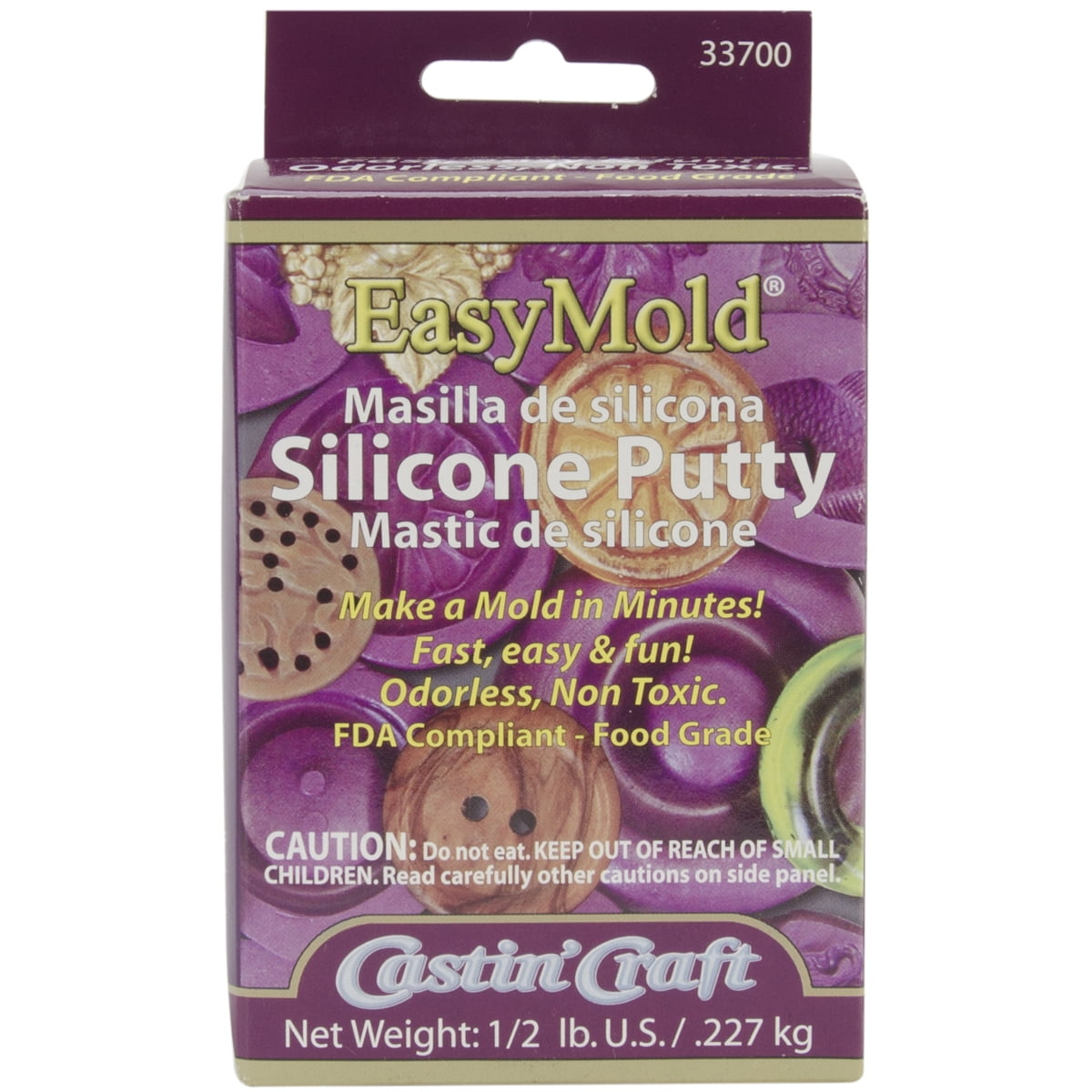 Easy Silicone Putty Mold Kit, 1/2 Pound - High Heat Range, Reusable ...